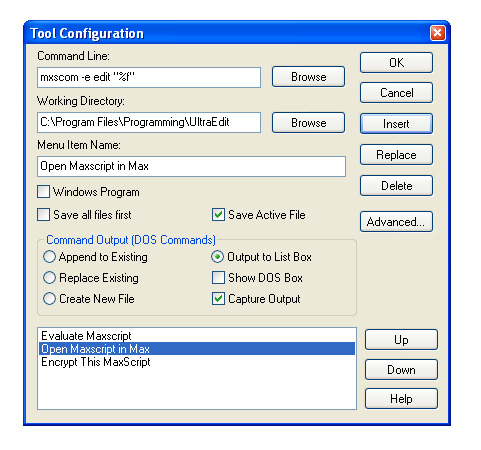 Setting up Ultra Edit as your Maxscript Editor:
