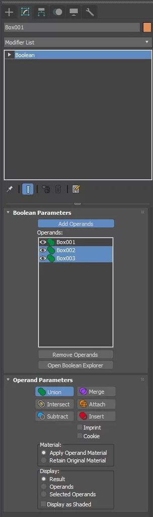Maxscript Get Currently Selected Operand Objects Of A Boolean3 Object Scriptspot