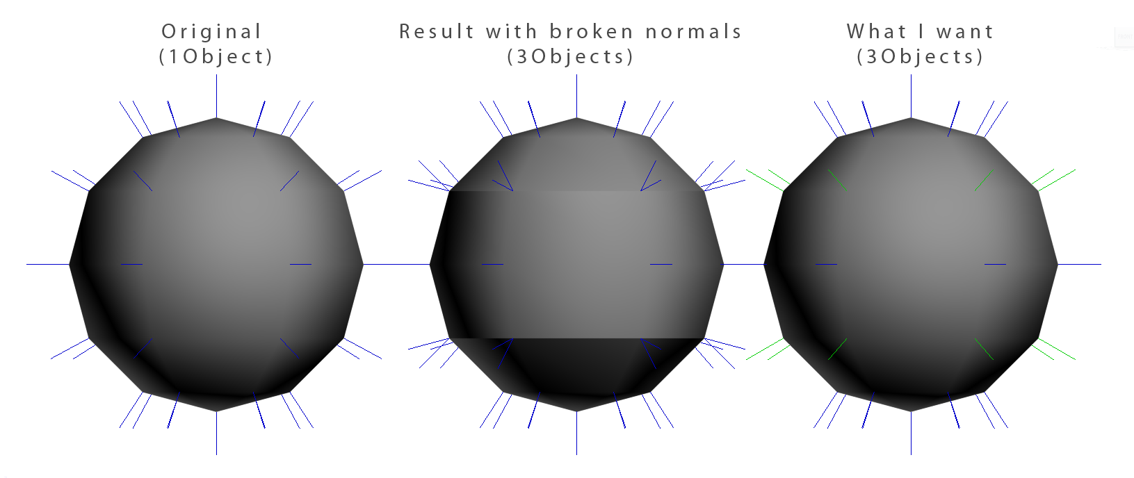 Create parts of an Object but keep normals | ScriptSpot