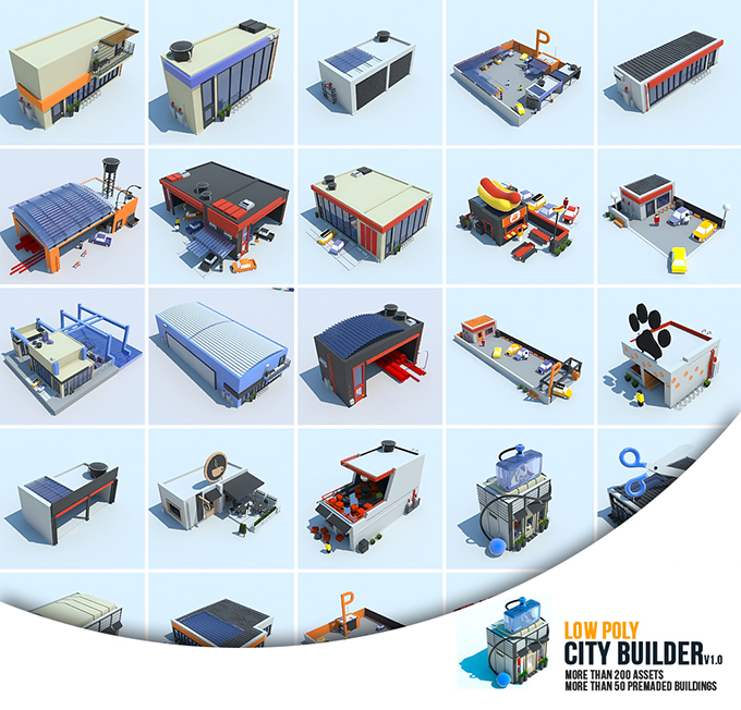 Low Poly City Builder v2.1 and Terrain Builder with height maps with ...