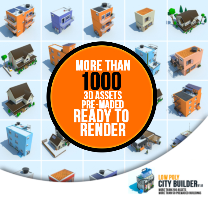 Low Poly City Builder v2.1 and Terrain Builder with height maps with ...
